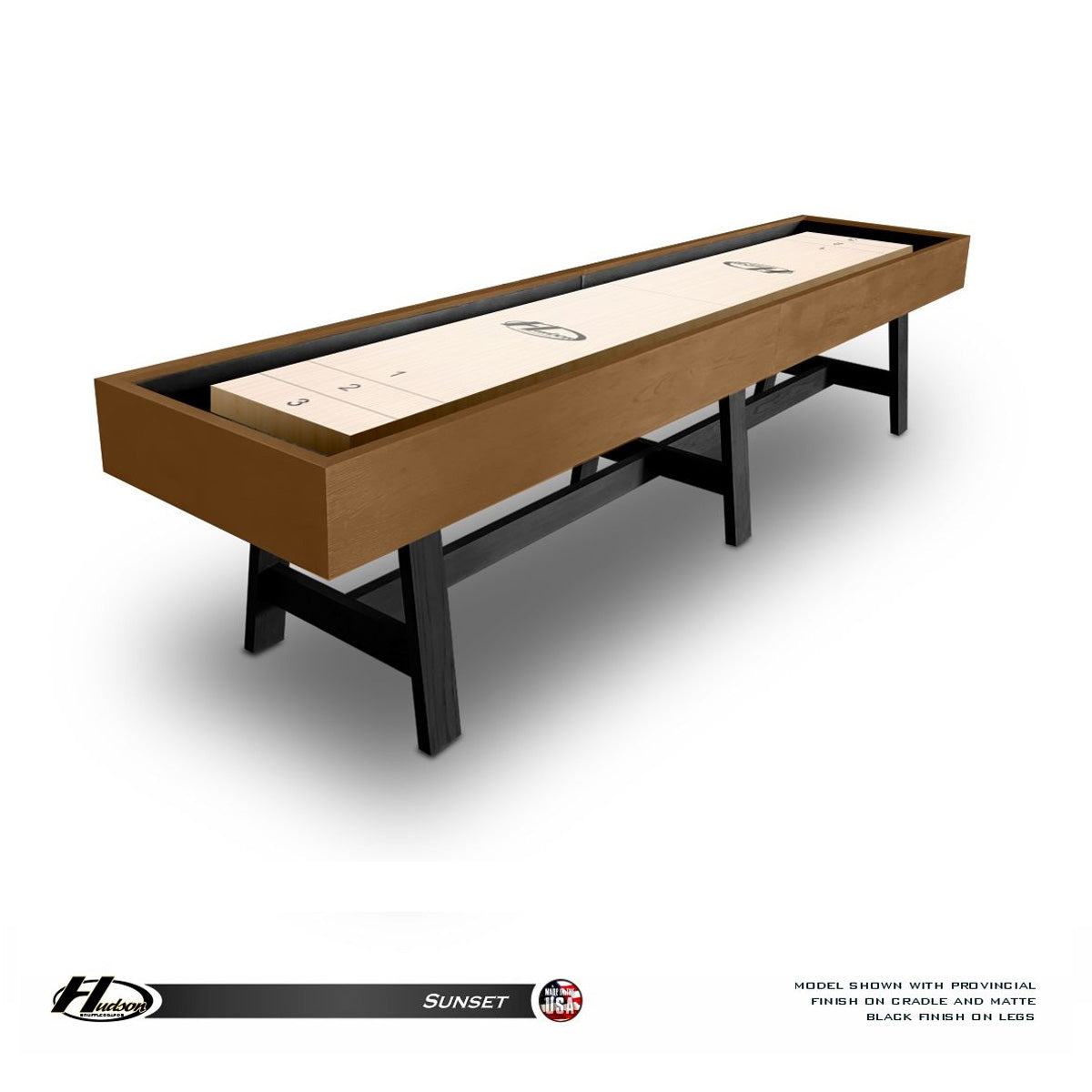 12' Sunset - NEW with Custom Stain Options! – Hudson Shuffleboards